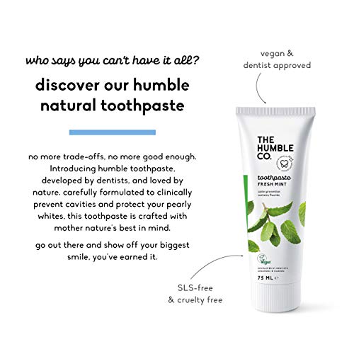 The Humble Co. Toothpaste, 2pk - Anticavity Toothpaste for Adults with Fluoride and Good Ingredients, Non GMO Dentist Developed Formula (Fresh Mint, 2 Pack)