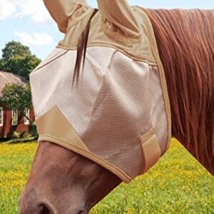 ECP Equine Comfort Products Horse Fly Mask with Ears and Adjustable Strap