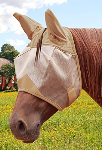 ECP Equine Comfort Products Horse Fly Mask with Ears and Adjustable Strap