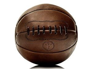 modest vintage player retro heritage brown leather medicine ball (12 lb)