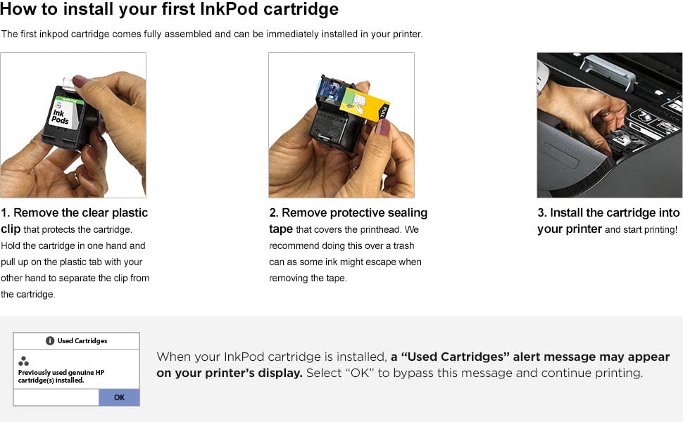 LD InkPods Ink Cartridge Replacement for HP 64XL High Yield (Black, 3-Pack with OEM Printhead) for Envy 6220, 6230, 6232, 6252, 6255, 6258, 7120, 7130, 7132, 7164, 7800, 7820, 7830, 7855, 7858, 7864