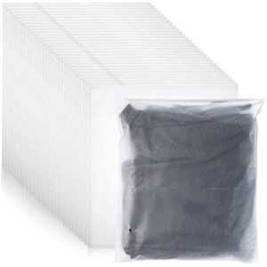 100 pack frosted zipper packaging bags clear poly bags resealable plastic zipper clothes storage bag for clothing shirt jeans pants t-shirts organizer packaging products(13.78 x 15.75 inch)