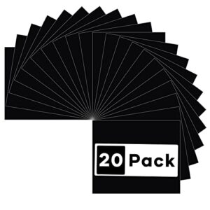 htvront black htv heat transfer vinyl bundle: 20 pack 12" x 10" black iron on vinyl for t-shirt, black heat transfer vinyl for cricut, silhouette cameo or heat press machine