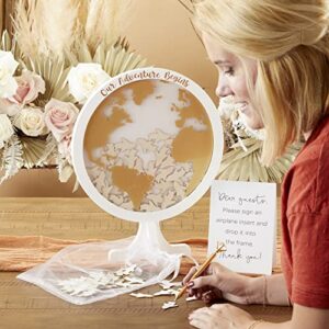 kate aspen, wedding decoration/shelf decor, globe guestbook alternative w/airplanes