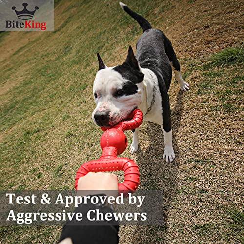 BiteKing Natural Rubber Dog Toys for Large Aggressive Chewers - Tough Tug War Dog Toy for Medium Large Dogs Tooth Clean