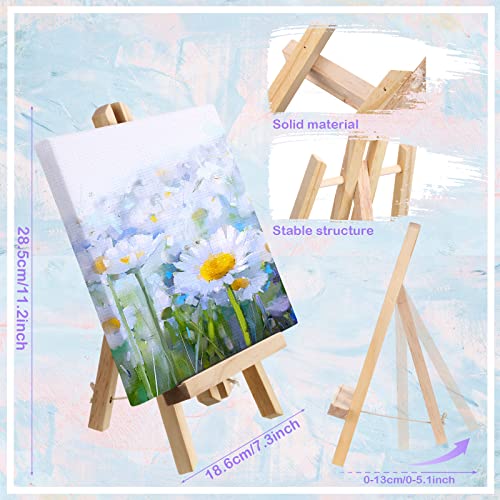 Teling 96 Pcs Acrylic Painting Set with Easels, 8 Wood Easels, 80 Brushes with Nylon Brush Head, 8 Plastic Palettes Painting Supplies Kit for Adults Kid Artist Party Art, 7.5 x 11.8 in Easel, No Paint