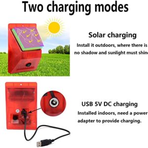 Waytronic Solar Strobe Alarm Light with Motion Detector with Remote Control IP65 Waterproof 129db Sound Security Alarm Light 24 Hours + Night Mode for Yard, Home, Farm, Villa, Barn