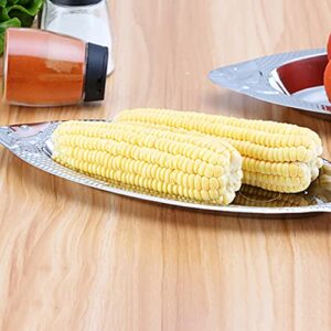 1Pcs sushi plate Stainless Steel Fish Shaped Plate, Metal Oval Fish Serving Platter, Unique Design Serving Tray for Fish, Sushi, Fruit or Cheese, japanese plate 39cm food tray