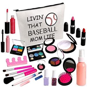 BDPWSS Baseball Mom Makeup Bag Softball Mom Gifts For Women Baseball Player Gift Living That Baseball Mom Life Baseball Lover Gift (Mom life baseball)