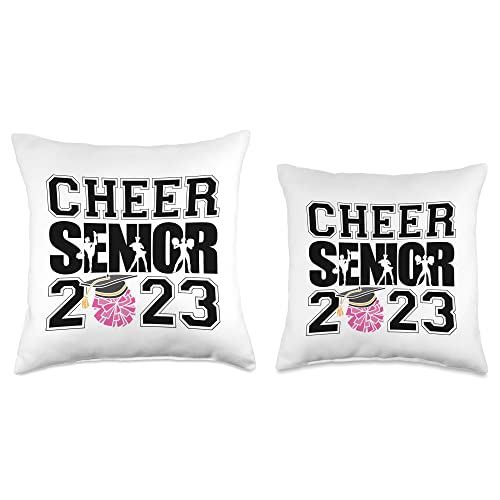 Cheerleader Graduating 2023 Gifts For Senior Night Cheerleader Cheer Senior Class of 2023 Graduation Throw Pillow, 16x16, Multicolor