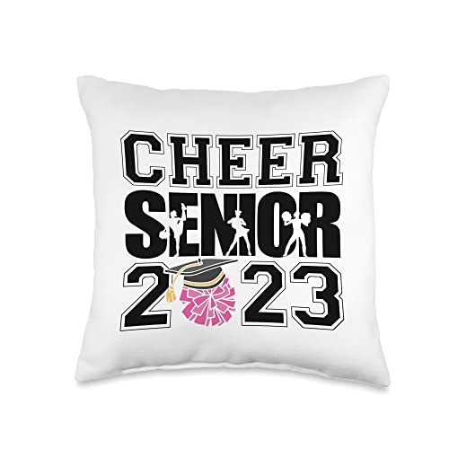 Cheerleader Graduating 2023 Gifts For Senior Night Cheerleader Cheer Senior Class of 2023 Graduation Throw Pillow, 16x16, Multicolor