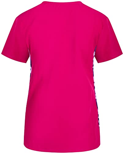 Minty Mint Women's Polyster Uniform Daily Stretch V Neck Stretch Medical Scrub Top w Side Panels Dentist Medical Profession Doctor EMT Nurse Veterinarian 69b73b5 Hot Pink L