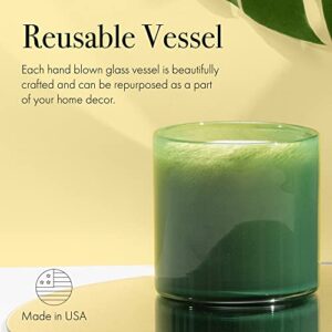 LAFCO New York Signature Candle, Jungle Bloom - 15.5 oz - 90-Hour Burn Time - Reusable, Hand Blown Glass Vessel - Made in The USA