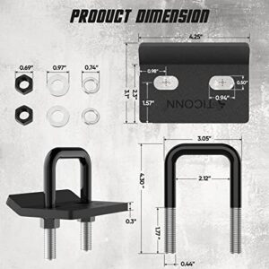 TICONN Shackle Hitch Receiver for 2" Receivers, Heavy Duty Towing & Off Road Accessories for Vehicle Recovery (Hitch Tightener Clamp)