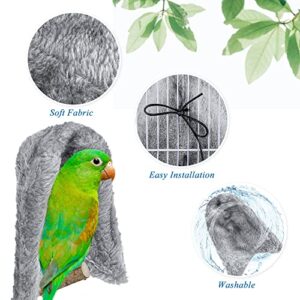 Mogoko Comfort Corner Fleece Bird Blanket,Cuddle Nest Hanging Toy,Parrot Cage Snuggle Hut Warm Plush Bedding,Small Animals Shelter Plush Bedding for Parakeet Cockatiel Pigeon