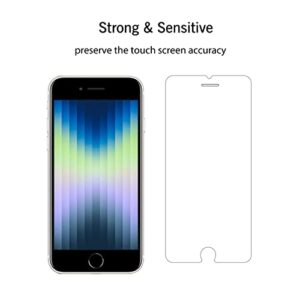 Ailun Glass Screen Protector for iPhone SE 2022 3rd Generation, [3Pack] Case Friendly Tempered Glass