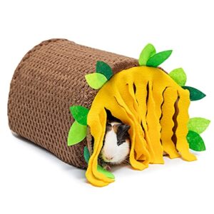 guinea pig tunnel house - small animal hideout tube cage house for hamster rat mice parrot chinchilla hedgehog flying squirrel - playing sleeping resting fleece warm bed plush nest habitats