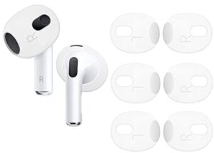 bllq fit in case airpod 3 eartips covers anti-slip earuds cover silicone compatible with airpods 3【 fit in the charging case 】 3 pairs white 3pwa3