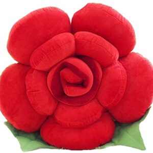 YILANLAN Flower Plush Rose Pillow Cute Decorative Flower Plush Cushion Cartoon Creative Cushion Sofa Pillow Bed Cushion (30 cm, Red)