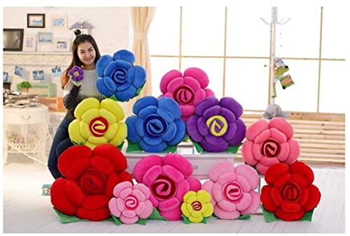 YILANLAN Flower Plush Rose Pillow Cute Decorative Flower Plush Cushion Cartoon Creative Cushion Sofa Pillow Bed Cushion (30 cm, Red)