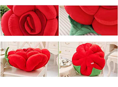 YILANLAN Flower Plush Rose Pillow Cute Decorative Flower Plush Cushion Cartoon Creative Cushion Sofa Pillow Bed Cushion (30 cm, Red)