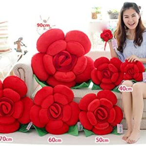 YILANLAN Flower Plush Rose Pillow Cute Decorative Flower Plush Cushion Cartoon Creative Cushion Sofa Pillow Bed Cushion (30 cm, Red)