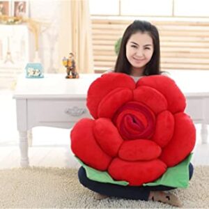 YILANLAN Flower Plush Rose Pillow Cute Decorative Flower Plush Cushion Cartoon Creative Cushion Sofa Pillow Bed Cushion (30 cm, Red)