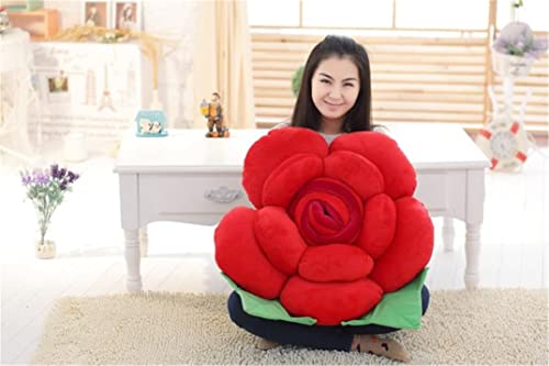 YILANLAN Flower Plush Rose Pillow Cute Decorative Flower Plush Cushion Cartoon Creative Cushion Sofa Pillow Bed Cushion (30 cm, Red)