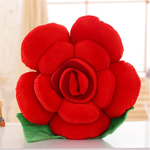 YILANLAN Flower Plush Rose Pillow Cute Decorative Flower Plush Cushion Cartoon Creative Cushion Sofa Pillow Bed Cushion (30 cm, Red)