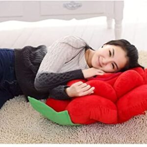 YILANLAN Flower Plush Rose Pillow Cute Decorative Flower Plush Cushion Cartoon Creative Cushion Sofa Pillow Bed Cushion (30 cm, Red)