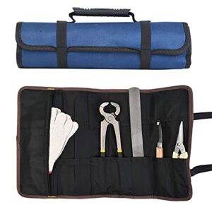 JIOU JIA Horses Farrier Hoof Tool Kit - Hoof Trimmer Horse Hoof Rasp Cutter Set Horseshoe Pliers File Equestrian Supplies with Roll Bag - for Horses Cattle Sheep and Donkeys