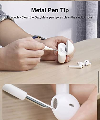 Headphone and Charging Port Cleaning Pen 3-in-1 Tool for Ear Buds Air Pods Bluetooth Earphones Cleans Ear Wax, Dirt, Dust and More