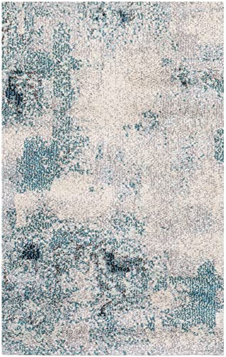 JONATHAN Y CTP104A-23 Contemporary POP Vintage Modern Abstract Indoor Area Rug,High Traffic,Bedroom,Kitchen,Living Room,Non Shedding,2 X 3,Cream/Blue