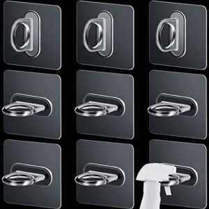 14 pcs spray bottle holder adhesive bottle hooks clear spray bottle hooks shower curtain rod holder wall mount utility hooks decorative shower curtain hooks for kitchen home bathroom accessories