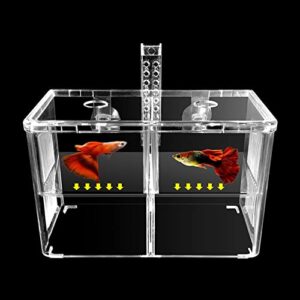 XEOGUIYA Acrylic Aquarium Breeder Box Hang on Back, Isolation Hatchery Feeding Boxes for Small Fish Fry Hatchery