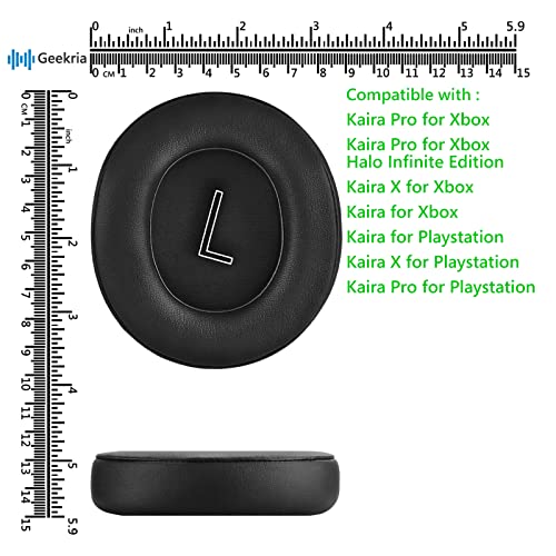 Geekria QuickFit Replacement Ear Pads for Razer Kaira Pro, Kaira Pro Halo Infinite Edition, Kaira X, Kaira Headphones Ear Cushions, Headset Earpads, Ear Cups Cover Repair Parts (Black)