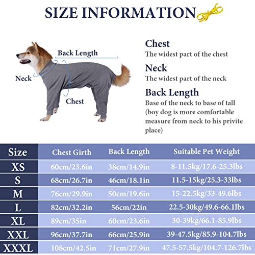 Dog Recovery Suit After Surgery, Anti-Licking Pet Surgical Clothes Abdominal Wounds, Alternative E-Collar Cone, Professional Post-Operative Onesie, Puppy Long Sleeve Pajamas Prevent Shedding Hair