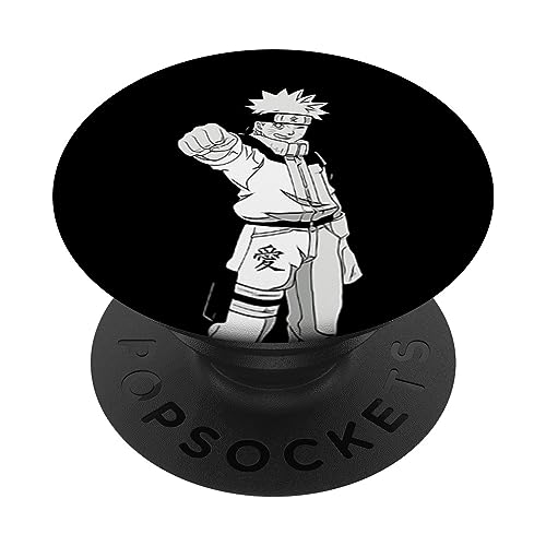 Japanese Cartoon Anime Character Sketch in Black Color PopSockets Standard PopGrip