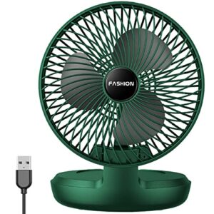 chchmu usb desk fan mini 8 inch foldable desktop table fans 3 speeds personal quiet fan with strong airflow portable cooling fan with head adjustable for home bedroom office table & desktop, green