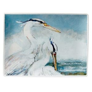 certified international shorebirds rectangular platter, 16" x 12" x 1.25", large, multicolor