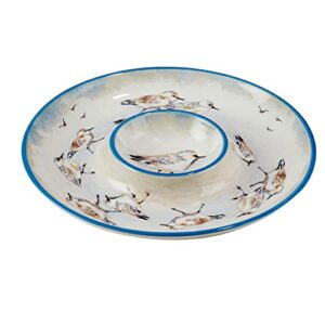 certified international shorebirds chip & dip, 13.5" diam x 1.75"