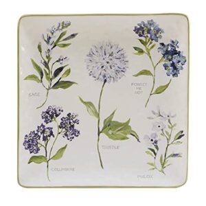 certified international fresh herbs square platter, 12.5" x 12.5" x 1.25"