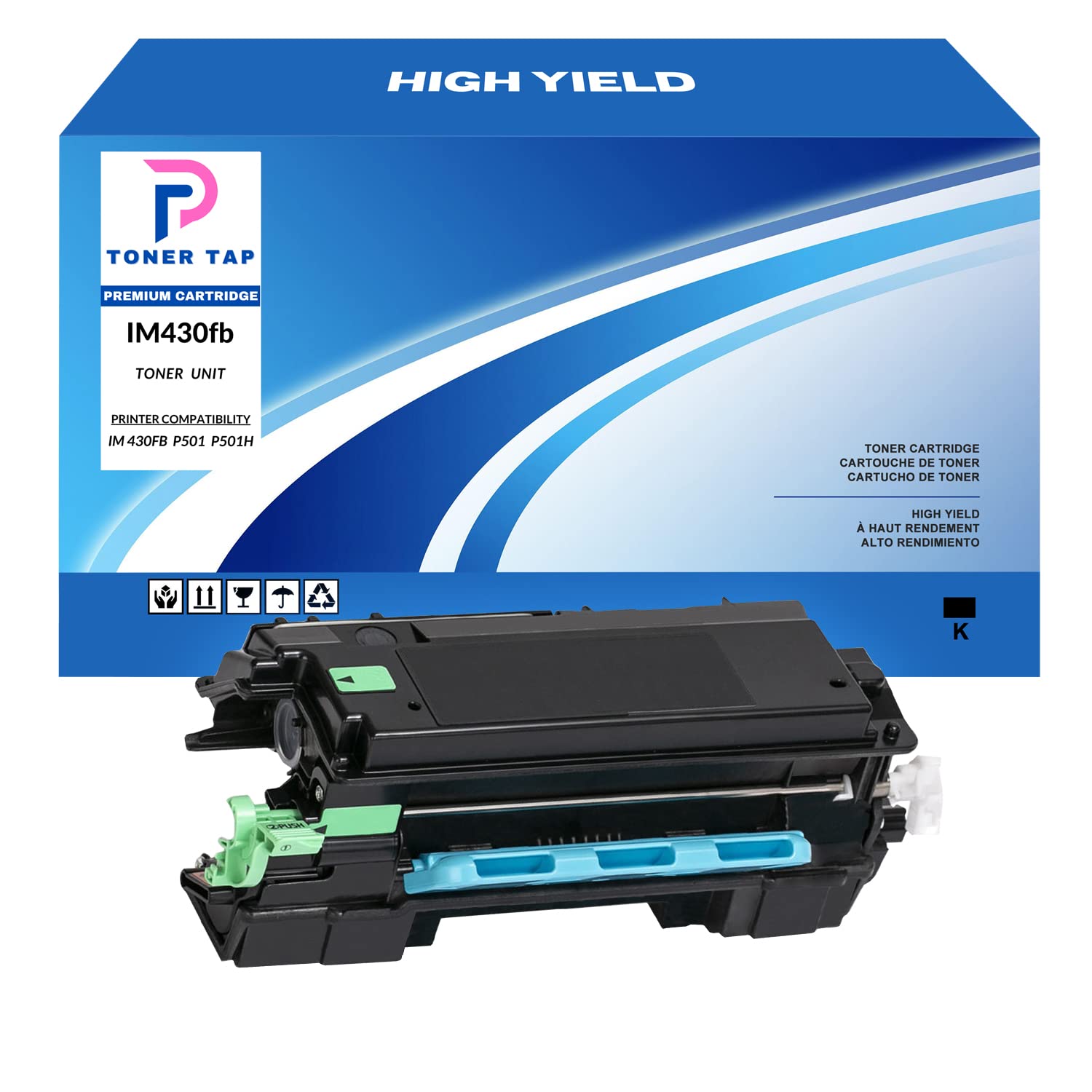 Toner Tap High Yield for Ricoh IM 430fb P501 P501H (14,000pgs) 418446 Compatible Cartridge Replacement