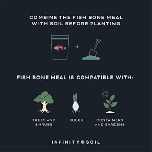 Infinity Soil - Fish Bone Meal - Sustainable and Natural Soil Amendment - Made from Dried Fish Bones - A Natural Source of Phosphorus and Calcium - 1 LB