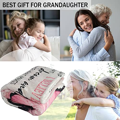 Granddaughter Blanket from Grandma, Granddaughter Gifts from Grandma Soft Warm Granddaughter Blanket for Bed Couch Travel 50"x60"