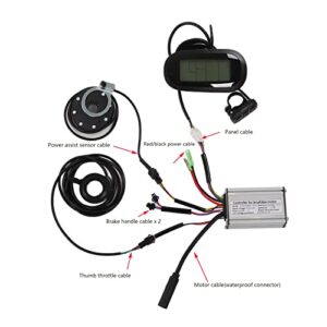 BTIHCEUOT 36V/48V Brushless Motor Controller, 250W Electric Bike Controller Kit 15A Internal Circuitry Protection Good Heat Dissipation for Lithium Battery Modification