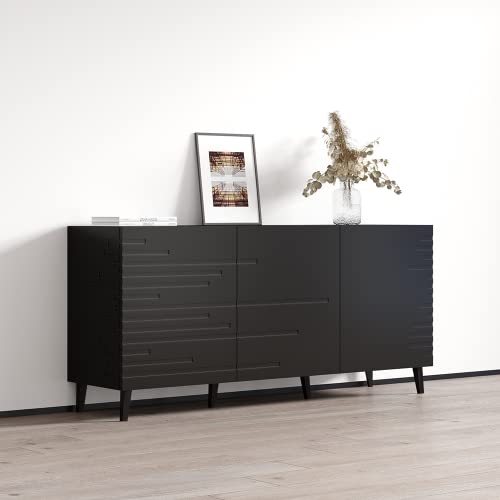 Nova 61in Sideboard Black,NOVA-SIDE-BLACK