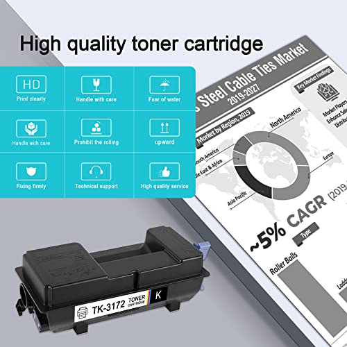 ZCZC TK-3172 TK3172 Compatible (2 Pack, Black)Toner Cartridge Replacement for Kyocera ECOSYS P3050dn 1102T82US0 1T02T80US0,Sold by Smart SR- TK-3172-2PK