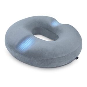 homca donut pillow hemorrhoid seat cushion for office chair, premium memory foam chair cushion, sciatica pillow for sitting tailbone pain car seat cushions, gray