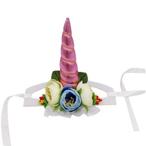 unicorn pet hat headband decor: dog unicorn horn headband with adjustable string for pet puppy cat party daliy decoration